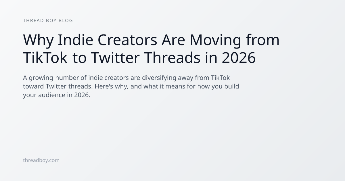 Why Indie Creators Are Moving from TikTok to Twitter Threads in 2026 ...